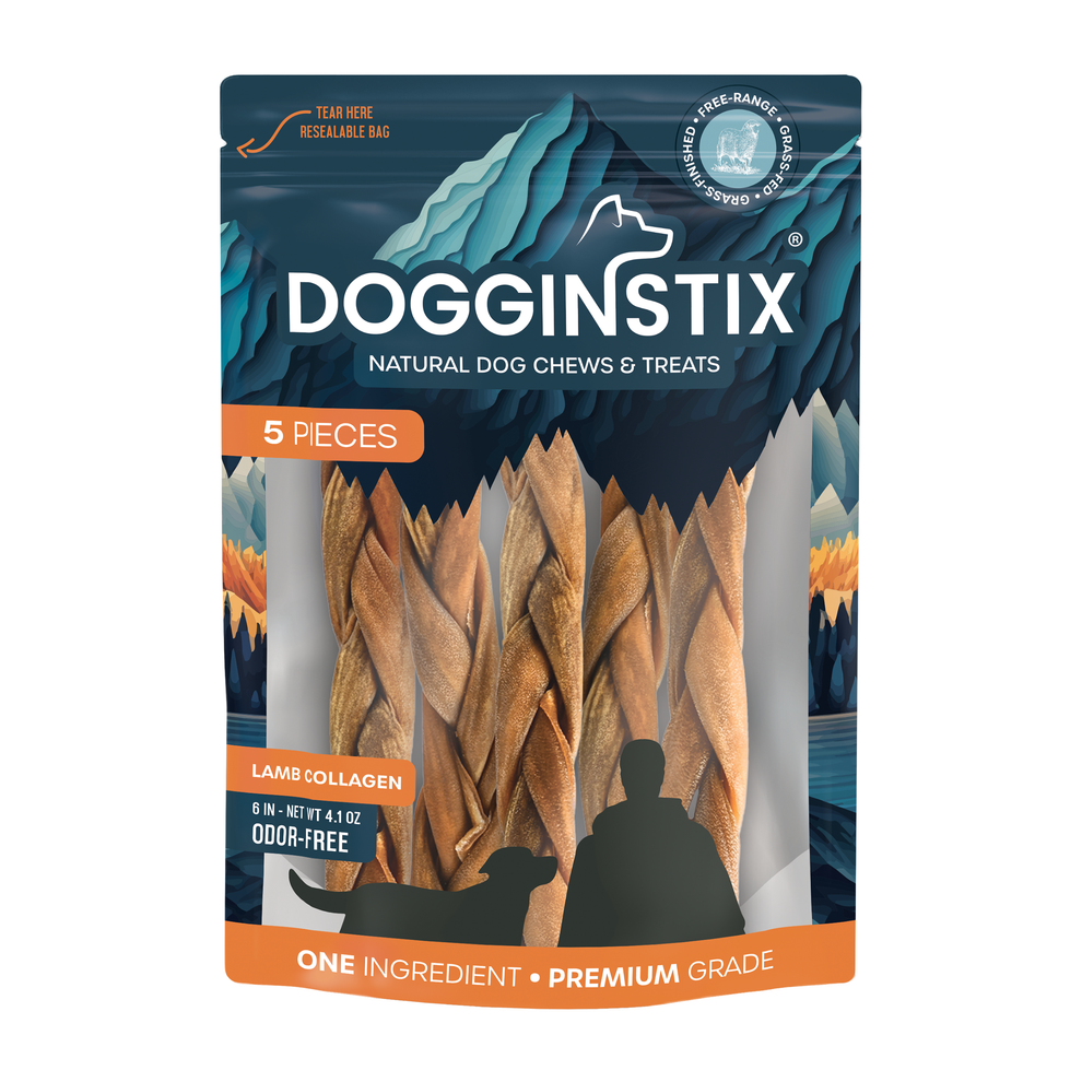Buy Braided Lamb Collagen Chews 6" – 5 Pack | Natural Digestive Support ...
